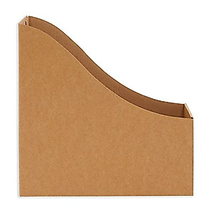Juvale 8 Pack Kraft Paper Material Cardboard Magazine Holder with Labels for Bookshelf, Desktop File Organizer for Documents (3.5 x 10.2 x 10.6 In)