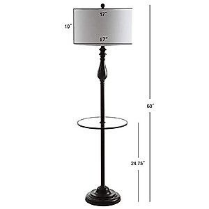 JONATHAN Y JYL3057A Laine 60" Metal/Glass LED Side Table and Floor Lamp Traditional,Transitional for Bedrooms, Living Room, Office, Reading, OilRubbedBronze