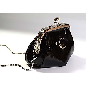 Nite closet Cute Gothic Purse Crossbody Moon Lolita PU Shoulder Bag (Black)