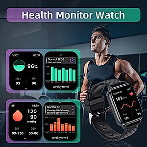 WM Welly Merck Smart Watch, 1.85" Full Screen Fitness Tracker for Android & iOS Phones with Call Heart Rate Sleep Step Monitor, 137 Sport Modes, IP68 Waterproof, Smart Watch for Men Women