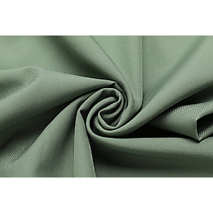 URRU Men's Muscle Dress Shirts Slim Fit Stretch Short Sleeve Casual Button Down Shirts for Men Army Green L