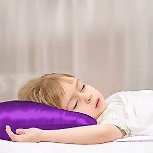 uxcell 100% Charmeuse Pure Silk Pillowcase Pillow Case Cover for Hair & Skin 350TC 19 Momme (1-Piece) Purple Travel(14x20inch)