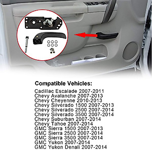 20833606 Interior Door Handle Kit Front Left Diver Side Fits for Cadillac Escalade 2007-2011 Chevy Avalanche Cheyenne Silverado Suburban Tahoe 2007-2014 GMC Sierra Yukon 2007-2014 Replace# 80374