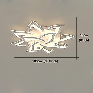 OKES Modern Ceiling Light,dimmable led Ceiling lamp Fixture with Remote Control,12 Acrylic Petal Flush Mount Chandelier Light for Dining Room,Bedroom,Living Room,kitchen/3000-6000K