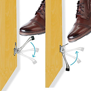 One Touch Kickdown Door Stopper, Door Holder, Heavy Duty Door Stops, Bottom of Door, Height-Adjustable Rubber Tips by HASHI (Antique Bronze 6 inch x 1pack)