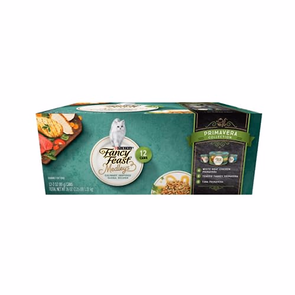 Fancy Feast Elegant Medley Primavera Collection Cat Food (Case of 2),Turkey, Tuna & Chicken, 36 ounces