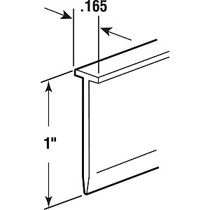 Slide-Co 194342 Shower Door Bottom Sweep, 36 In. x 1 In. Strip, Vinyl Construction, Clear, 5/32 In. Tee Insert Shape (Single Pack)