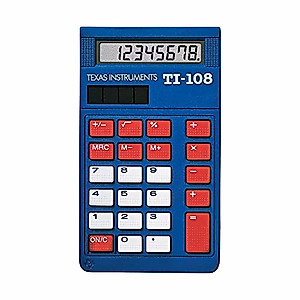 Texas Instruments TI-108 Teacher Kit TI-108TK 8-Digit Desktop Calculator, Blue (TI108TK)