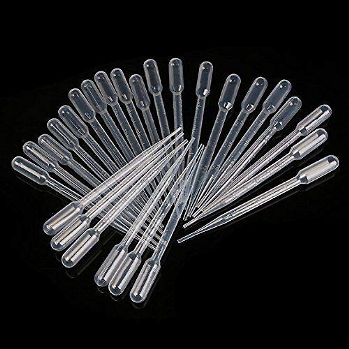 WangJia 3ml Plastic Transfer Pipettes Eye Dropper Pack of 30 - Dropper Makeup Tool