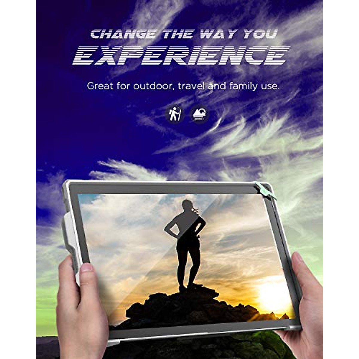 MoKo Case Fit Microsoft Surface Pro 7 Plus/7/6/5/4/LTE, [Heavy Duty] Shockproof Full-Body Rugged Hybrid Tablet Case with Hand Strap & Kickstand Fit Pro 7+/Pro 7/Pro 6/Pro 5/Pro 4/Pro LTE, Green+Gray