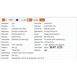 AUO 17 Inch LCD Panel G170ETN02.0 with Full kit of Driver Board