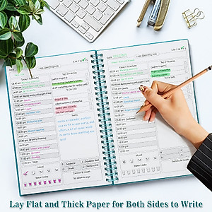 Planner, Daily Planner with To Do List, Hourly Appointment, Contacts and Passwords, Undated, Day Planner for College Students and Work, Flexible Cover, Elastic Closure, Inner Pocket, A5 (Blue)