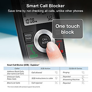 AT&T CL82219 DECT 6.0 2-Handset Cordless Phone for Home with Answering Machine, Call Blocking, Caller ID Announcer, Intercom and Long Range, Black