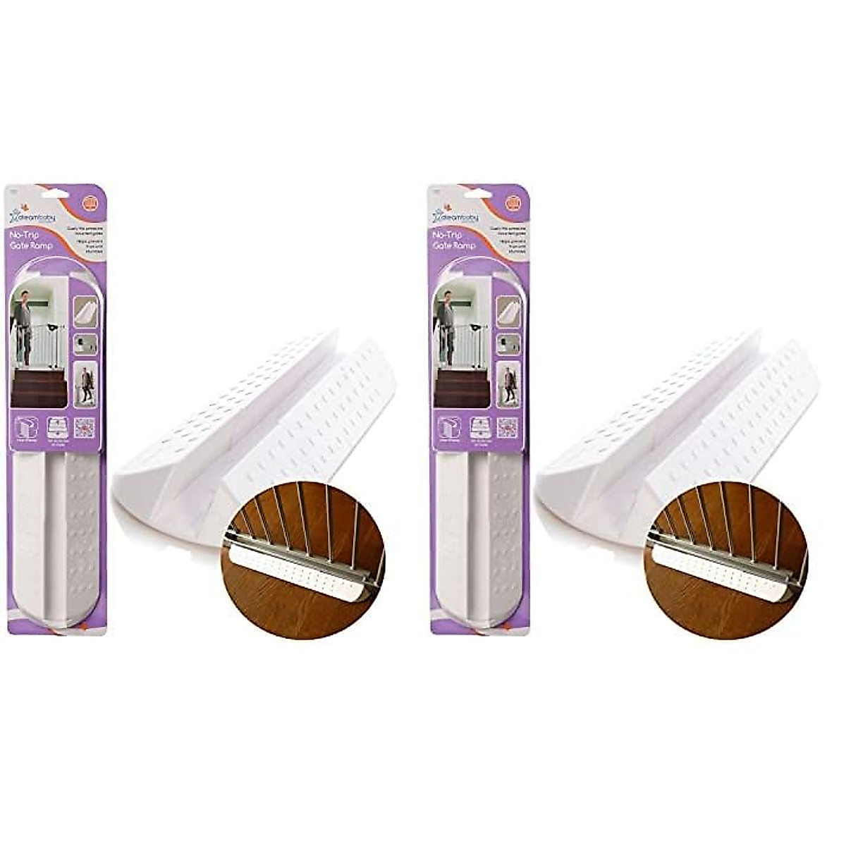 Dreambaby Watch-The-Step Baby Gate Ramp - Compatible with Most Pressured Mounted Gates - White - Model L837 (Pack of 2)