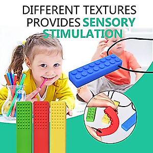 Chew Necklace, Sensory Chew Necklace Bundle for Kids with Teething, ADHD, Autism, Biting Needs, Oral Motor Chewy Teether, for Boys&Girls。