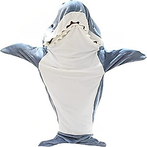 Shark Blanket Adult - Wearable Shark Blanket Super Soft Cozy Flannel Hoodie - Shark Onesie Blanket - Shark Blanket Hoodie (75inX35.5in)
