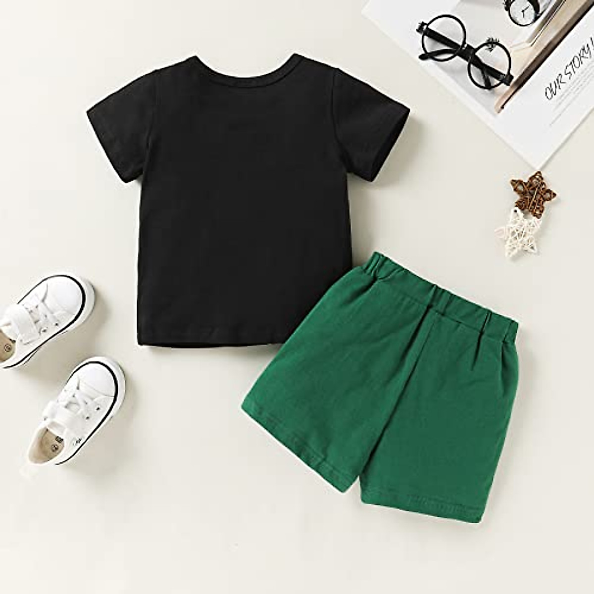 SEVEN YOUNG Toddler Baby Boy Summer Clothes Crocodile Printed Short Sleeve T-shirt Top + Short Pants 2pcs Boys Outfit Set (Crocodile, 2-3 Years)