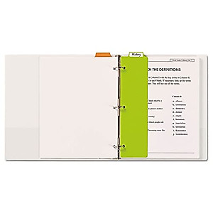 Khakho 10Pcs 3-Ring Binder Plastic Clapboard, Snap-in Bookmarks, Repositionable Document Tabs for Pages or Bookmarks, Reading Notes, Sorting Documents Signs (10)