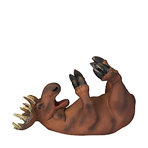 True Mischievous Moose Polyresin Wine Bottle Holder - Tabletop Wine Storage Rack, Gifts for Wine Lovers, Brown, Holds 1 Standard Wine Bottle