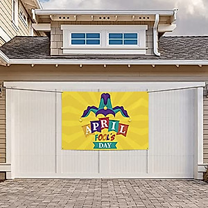 April Fools Day Banner Yard Outdoor Party Congratulations Welcome Home Banners Photography Background Decoration
