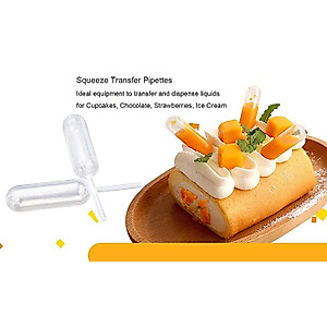 350pcs 4ml Mini Squeeze Transfer Cupcakes Pipettes-Disposable Plastic Droppers for Cupcake,Dessert,Strawberries and Chocolate