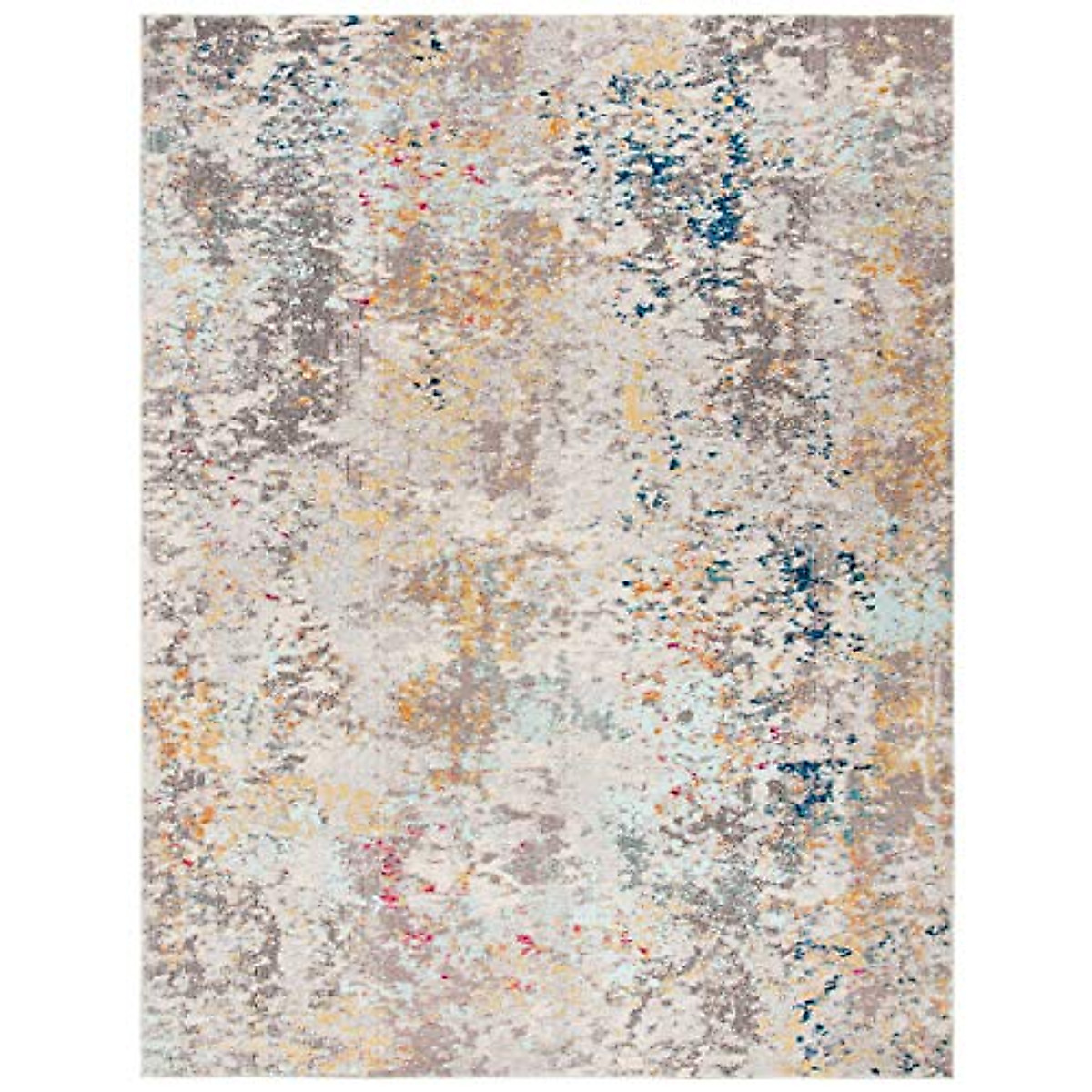 SAFAVIEH Madison Collection 8' x 10' Grey / Gold MAD453F Modern Abstract Non-Shedding Living Room Bedroom Dining Home Office Area Rug