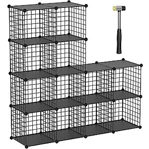 TUMUCUTE Wire Cube Storage Organizer, 12-Cube Metal Storage Shelves Bookshelf, Stackable Modular Closet Organizer for Bedroom Living Room, Office,Storage Shelves