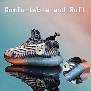 JCONGUW Men's Shoes Non Slip Shoes Slip on Sneakers Walking Shoes Black Athletic Mesh （Denim Blue 10）