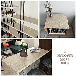 CHICHOME 472"x30" Granite Contact Paper Brown Terrazzo Contact Paper Peel and Stick Granite Countertops Marble Contact Paper Waterproof Self Adhesive Removable Vinyl for Bathroom Kitchen Countertop