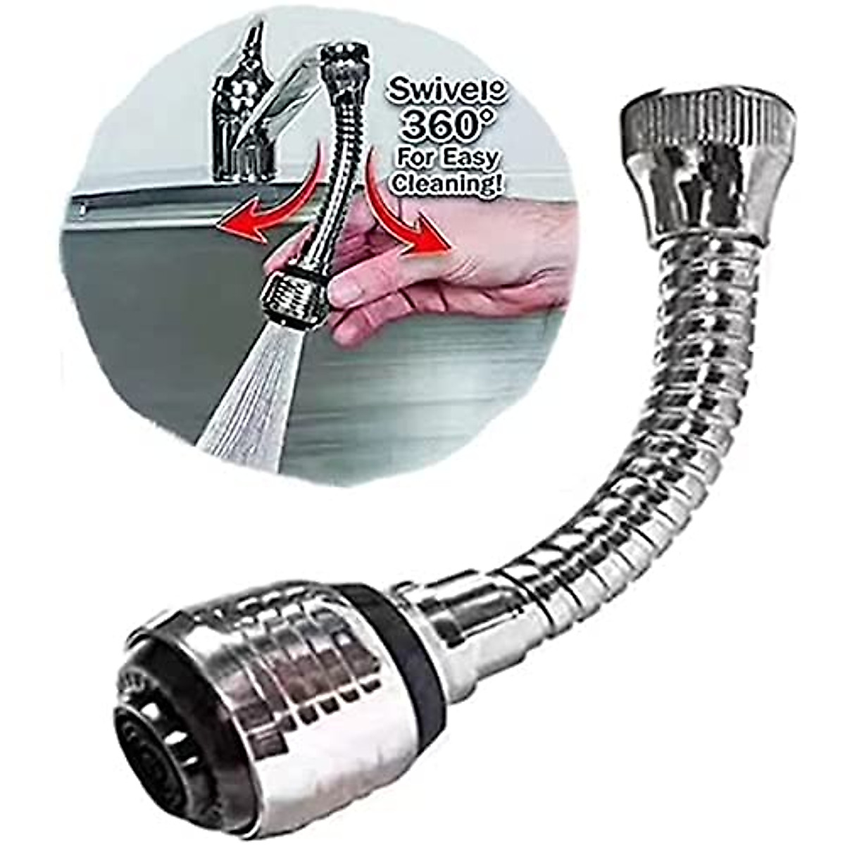 Faucet Extension Tubes,360° Water Swivel Faucet,Splash-Proof Faucet, Adjustable Tube Bathroom Extension Water Tap ​Kitchen Accessories