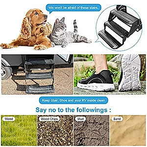 Maypott RV Step Rugs 3 Packs for Fold Up Straight Steps, 23 Inch RV Step Cover Mat, Non Slip Wrap Around RV Trailer Stair Covers, Camper Carpets for Outside and Travel