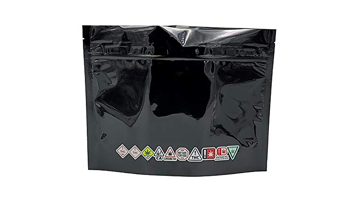 Child Resistant Exit Bags with State Compliance | Black Grip & Recloseable