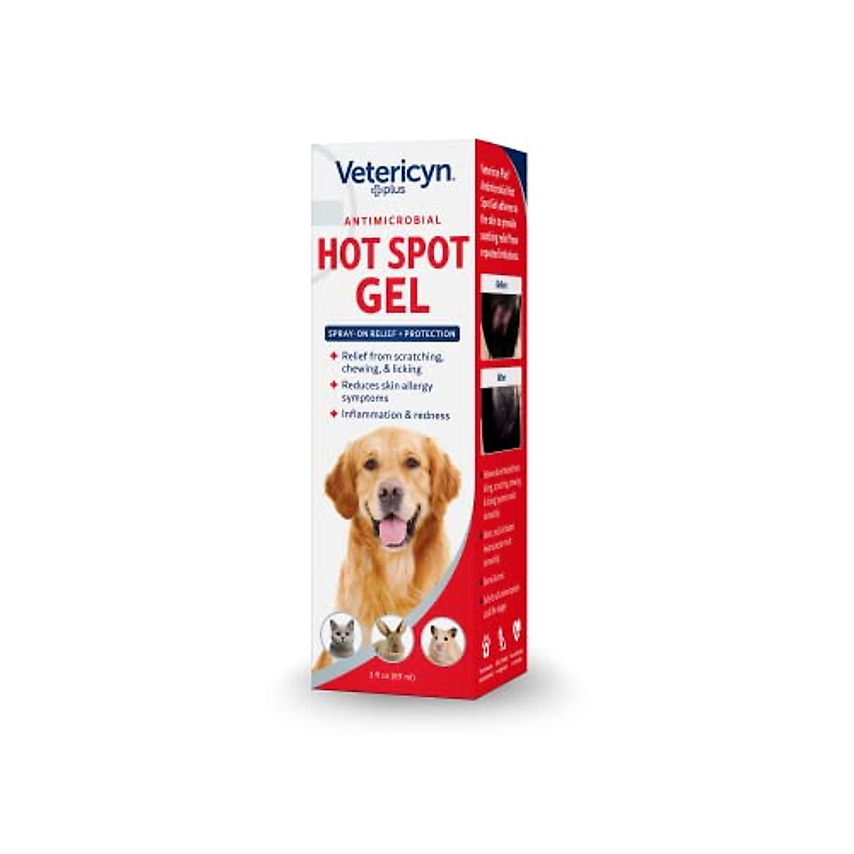 Vetericyn Plus Hot Spot Hydrogel. Soothing Relief and Protection for Itchy or Irritated Skin, Rashes and Sores. Safe for Dogs, Cats and All Animals (3 oz / 89 mL)