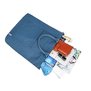 Iswee Women Canvas Shoulder Tote Bag Large Casual Handbags Work Bag Shopping Travel bag Crossbody (Blue-IUU007)