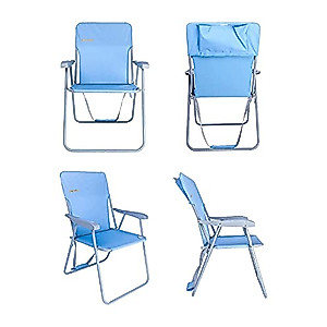 #WEJOY High Back Outdoor Webbed Lawn Concert Beach Folding Chair with Hard Arms Shoulder Strap Pocket for Adults Camping Festival Sand