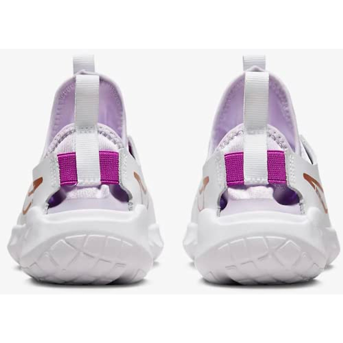 Nike Unisex-Child Flex Runner 2 Running Shoes, White/Metallic Copper, 7 Big Kid