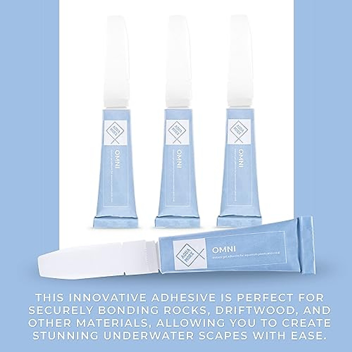 Aqua Worx Omni Aquarium Glue for Aquatic Plants,Coral, Rocks - Safe for Aquariums, Reef Tanks, Non-Toxic Quick Dry (3 Pack)