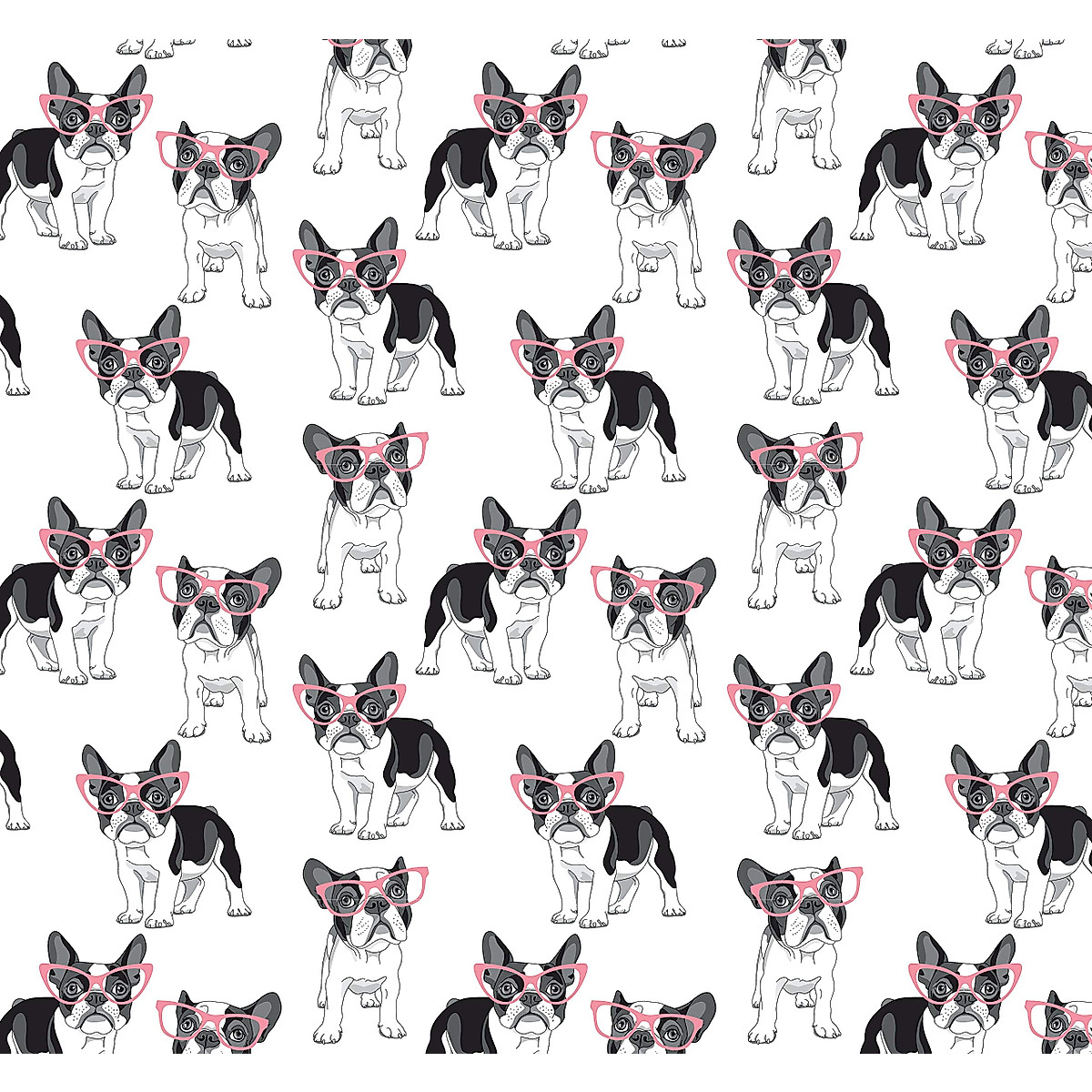 Stesha Party Frenchie Puppy Dog Gift Wrapping Paper - Folded Flat 30 x 20 Inch (3 Sheets)