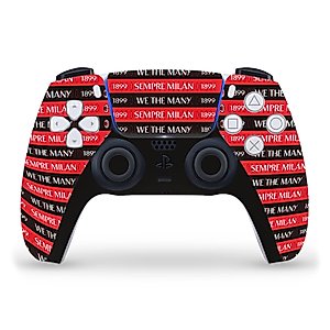 Head Case Designs Officially Licensed AC Milan Sempre Milan 1899 Art Matte Vinyl Faceplate Sticker Gaming Skin Decal Cover Compatible With Sony PlayStation 5 PS5 DualSense Controller