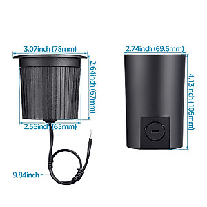 LEONLITE 12-Pack 7W LED Landscape Well Lights, 720LM 12-24V AC/DC Low Voltage, CRI90 IP67 Waterproof Inground Well Lights Outdoor, Black Aluminum Housing, Embedded Parts Included, 3000K Warm White