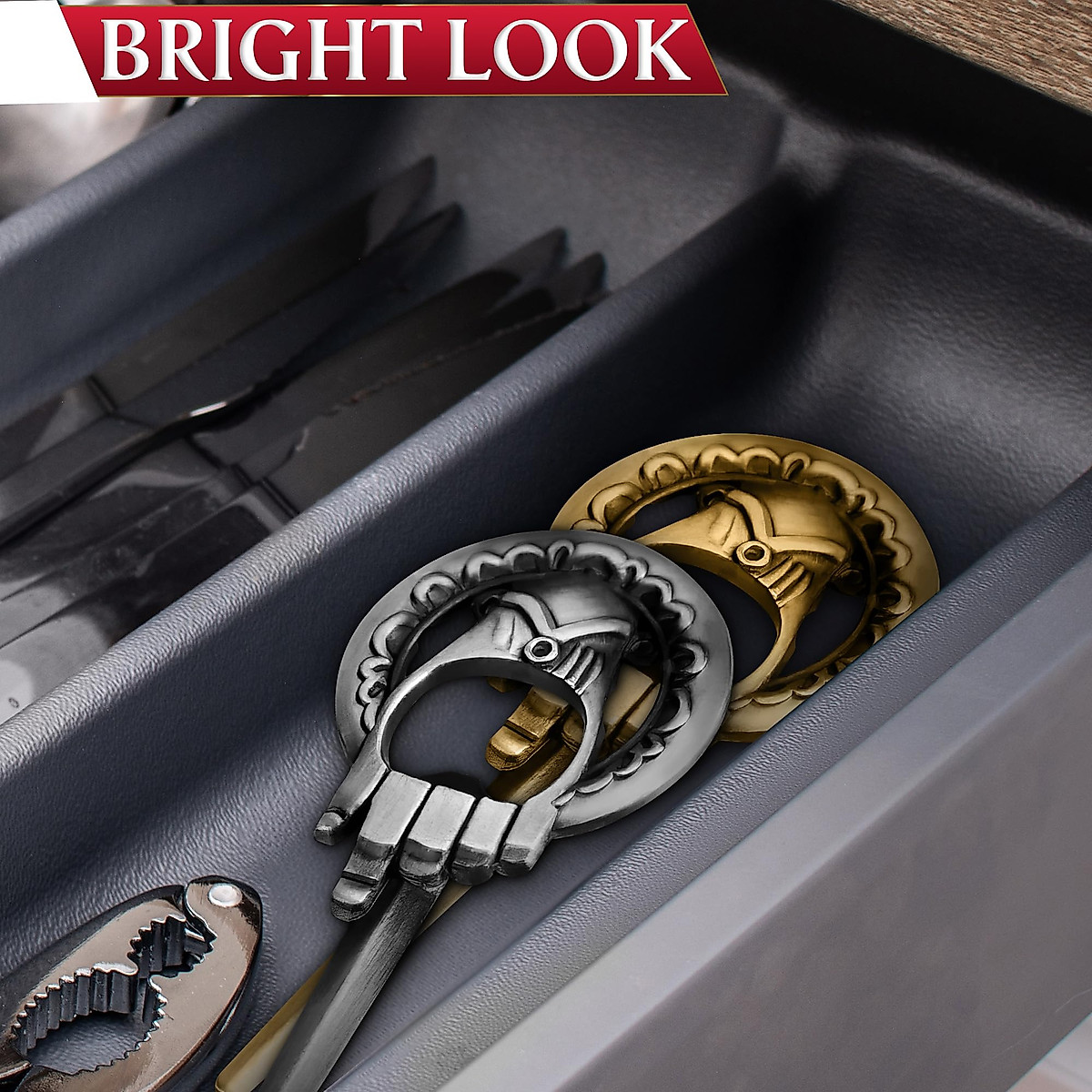 2Pcs King Hand Keychain Bottle Opener Bartender - Beer Can Opener Letter Opener Kings Hand Can Opener Manual - Bartender Bottle Opener Kitchen Gadgets Bottle Opener Keychain for Men Bar Accessories