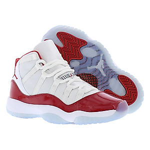 Jordan 11 Retro Big Kids Shoes Size- 3.5 White/Varsity Red-Black