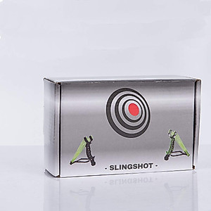 NOBONDO Strong Folding Slingshot - Powerful Adjustable SlingShot Rocket with Wrist Brace Hunting Survival Catapult with 2 Rubber Bands and 100 Ammo Balls