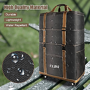 ELDA Expandable Foldable Luggage Suitcase Large Capacity Duffel Bag with Wheels Lightweight Collapsible Rolling Travel Suitcases for Men Women
