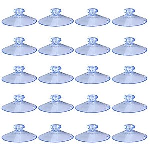 lasenersm 20 Pieces PVC Plastic Mushroom Head Suction Cups Pads Strength Suction 45mm Large Suction Cup Without Hooks Clear-Blue