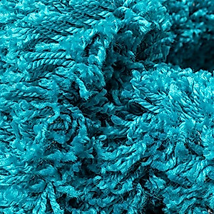 Well Woven Elle Basics | Emerson Shag Teal Blue | Textured (5'3" x 7'3") Area Rug