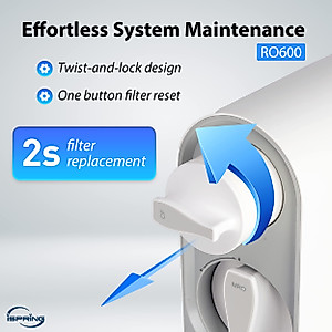 iSpring RO600ORB Tankless Reverse Osmosis System Under Sink, 600 GPD Fast Flow RO System, 2.5:1 Pure to Drain Ratio RO Water Filter System, Oil Rubbed Black Faucet, White