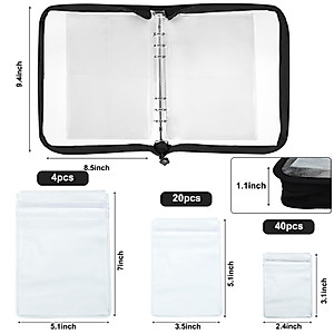 Fixwal Earring Organizer Case, Travel Jewelry Organizer Transparent Jewelry Storage Book Set for Earring Necklace Ring Holder with Small Clear Zippered Pouch (Black)