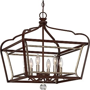 Minka Lavery Pendant Lantern Ceiling Lighting 4348-593, Astrapia Large, 6 Light, Dark Rubbed Sienna