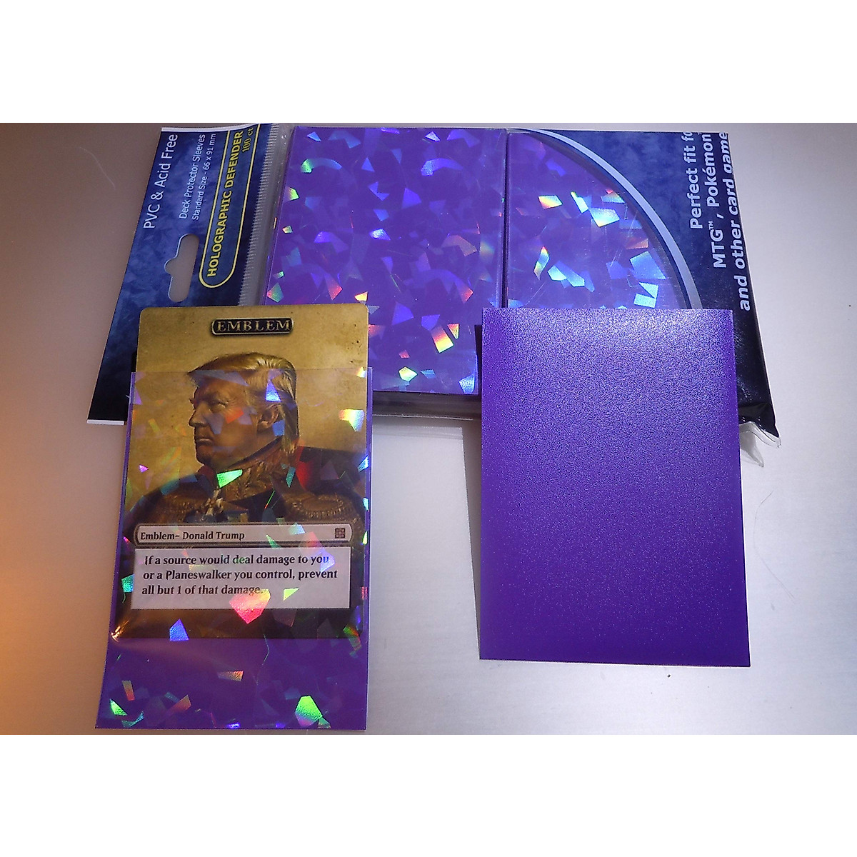 N E W Holographic Professional 100 Purple Matte Card Deck Protector Sleeves Precise Fit for MTG and More!